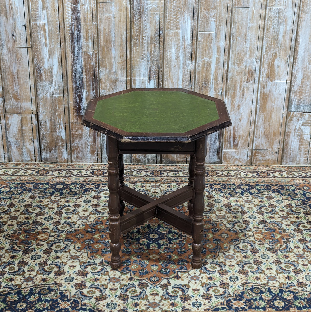 Green Leather Top Table – Locate To Create