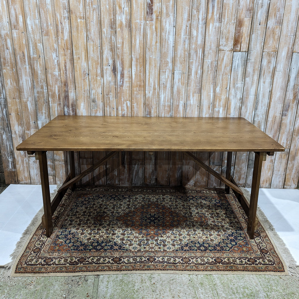 Wooden Pine Trestle Table – Locate To Create